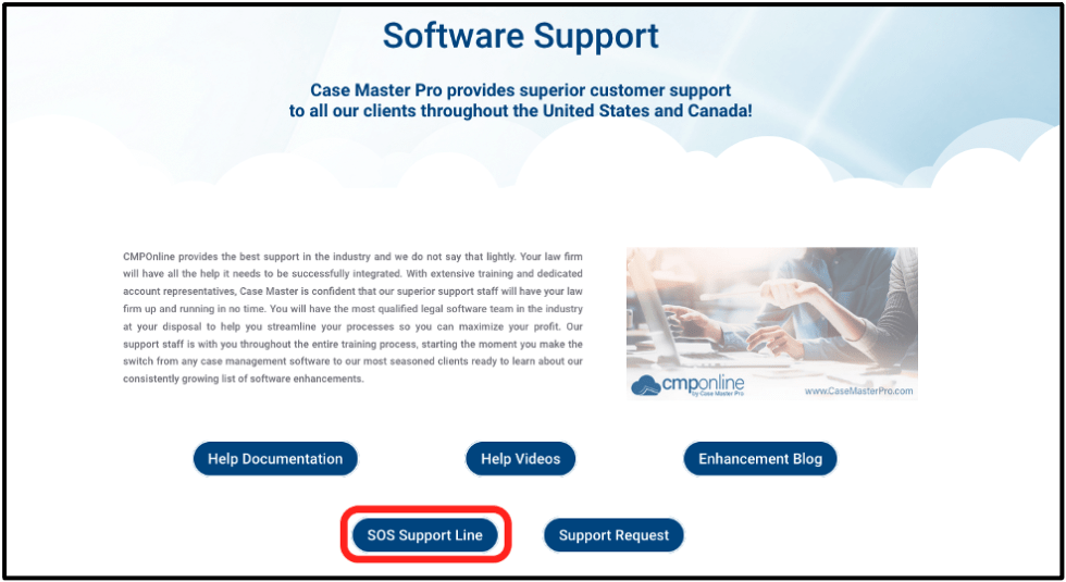 SOS Support Line Access Instructions | Case Master Pro
