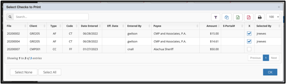 Entering And Printing Checks | Case Master Pro