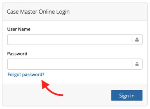 Resetting Passwords | Case Master Pro