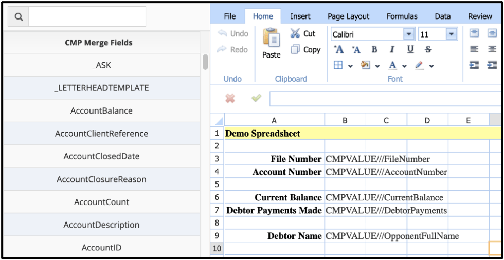Creating Spreadsheet Templates | Case Master Pro