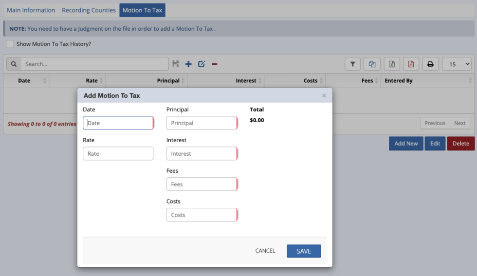 Litigation Screens | Case Master Pro